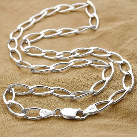 Jewelry | Sterling Silver Large Link Chain Real Solid Silver Stamped ...